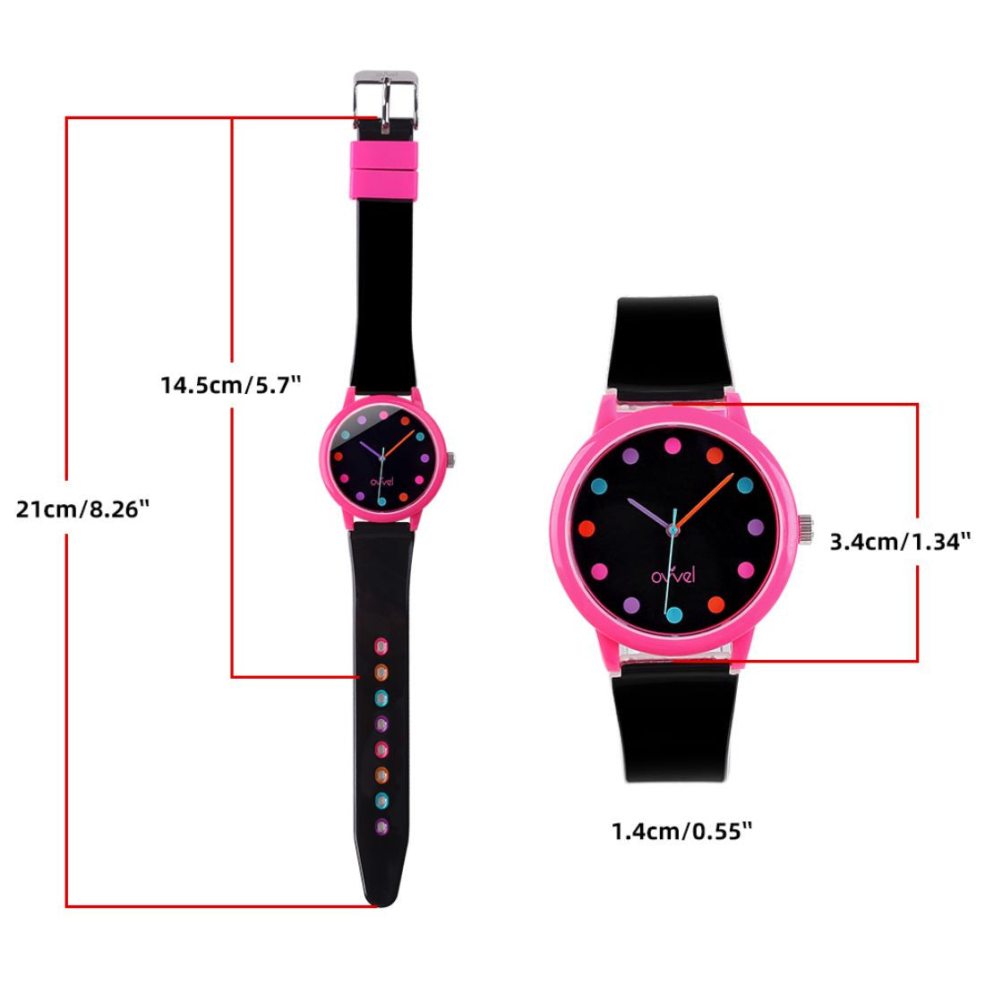 Girls Teens Colorblock Analog Watch